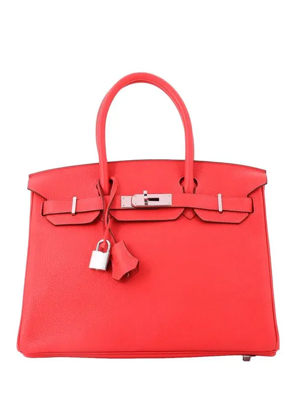 Hermès Birkin Handbag Red Togo With Palladium Hardware 30 - Rouge Pivoine