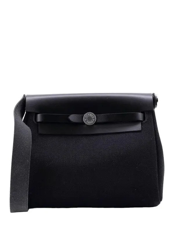 Hermès Herbag Zip Toile And Leather 20 - Black