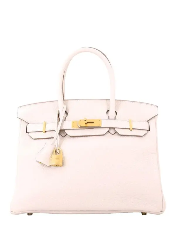 Hermès Birkin 30 Handbag Light Clemence With Gold Hardware - Craie