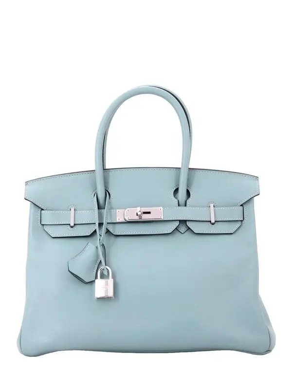 Hermès Birkin Handbag Blue Swift With Palladium Hardware 30 - Ciel