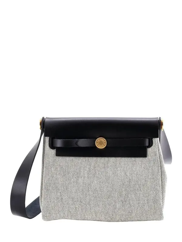 Hermès Herbag Zip Toile And Leather 20 - Black