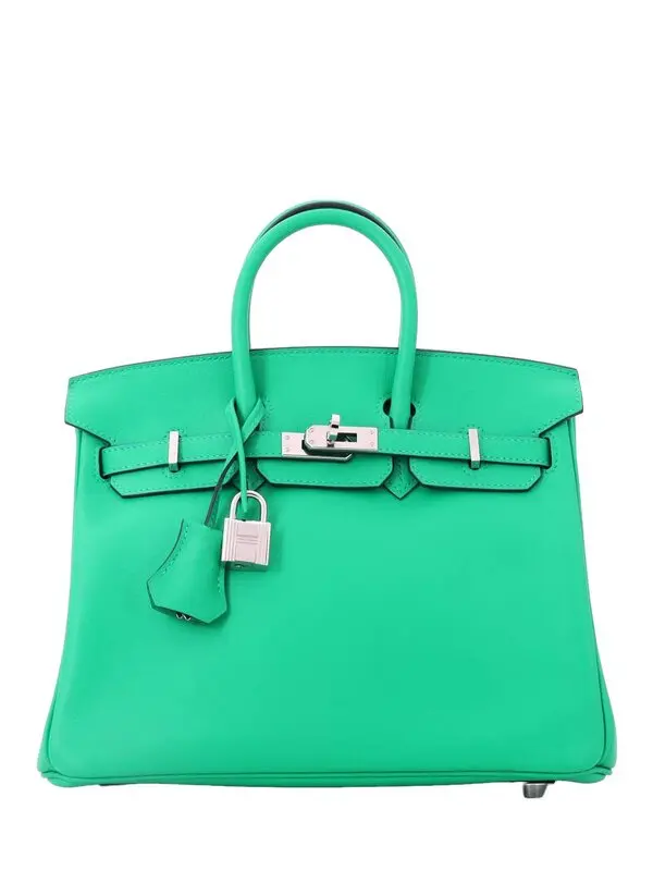 Hermès Birkin Handbag 25 Green Swift With Palladium Hardware - Menthe