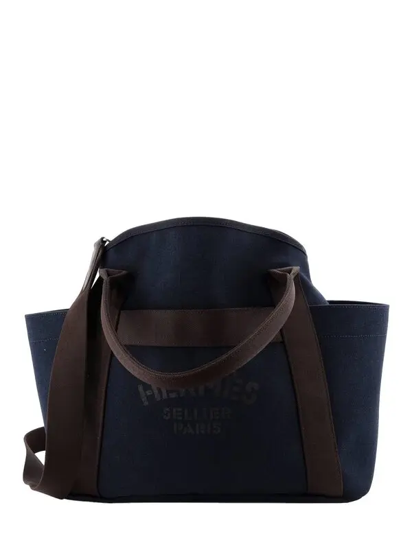 Hermès Sac De Pansage Groom Handbag Canvas - Bleu Nuit