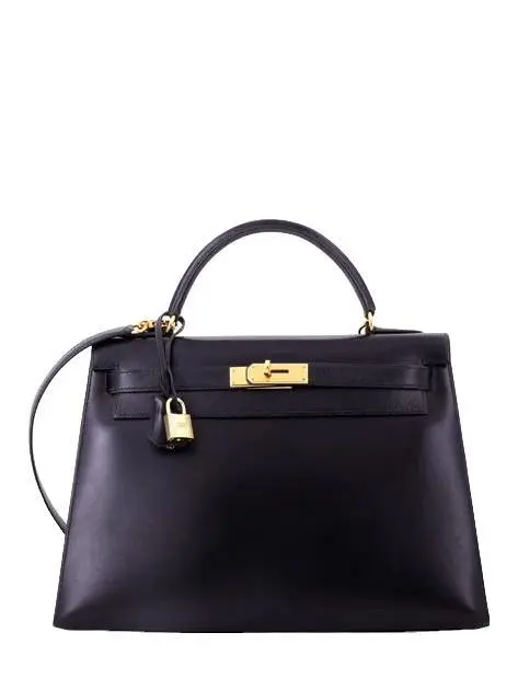 Hermès Kelly Handbag Box Calf With Gold Hardware 32 - Black