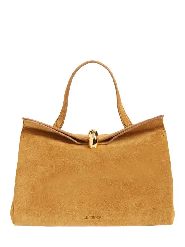 Jacquemus Le Valerie Suede Top Handle Bag - Camel 830