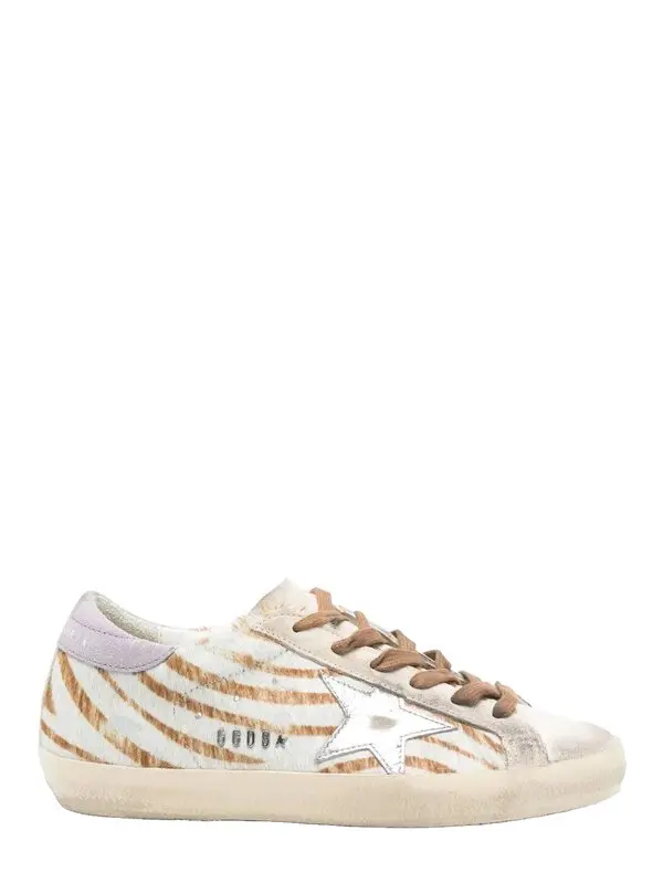 GOLDEN GOOSE Super-star Zebra Print Sneakers - White