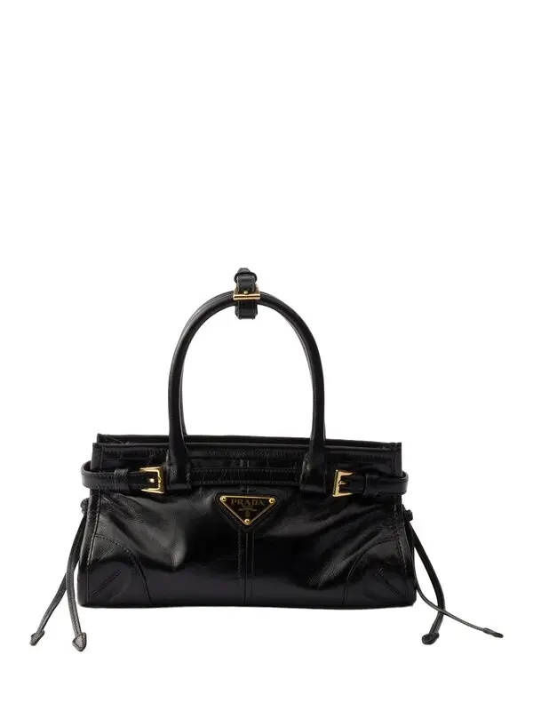 Prada Bonnie Leather Mini Handbag - Black