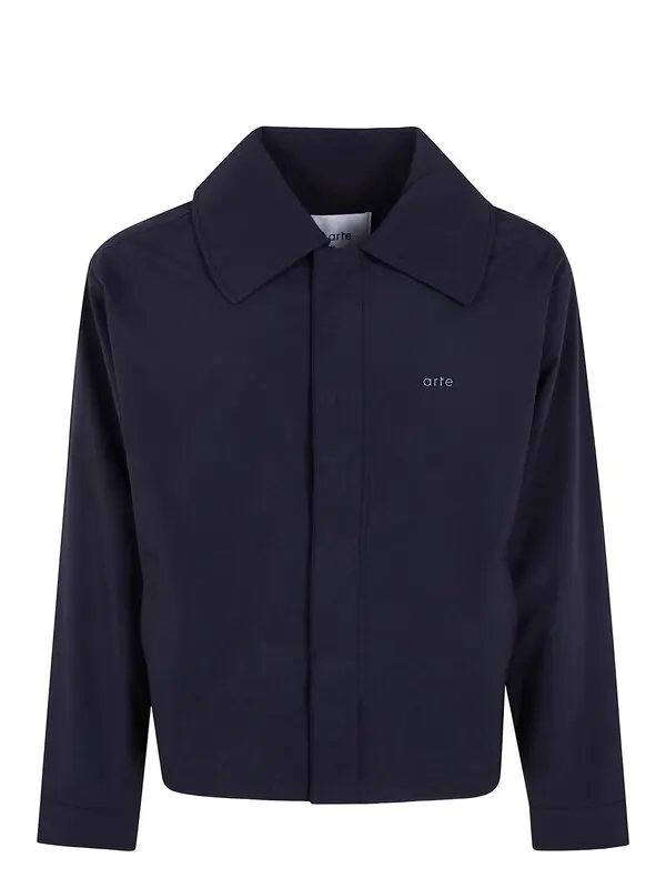 ARTE ANTWERP Big Collar Nylon Jacket - Black