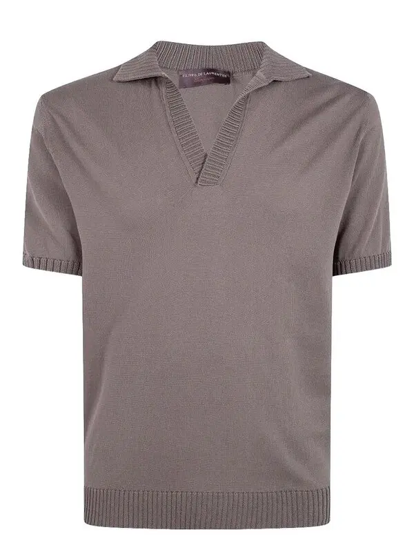 FILIPPO DE LAURENTIIS Short Sleeves "skipper" Polo Shirt - Gray