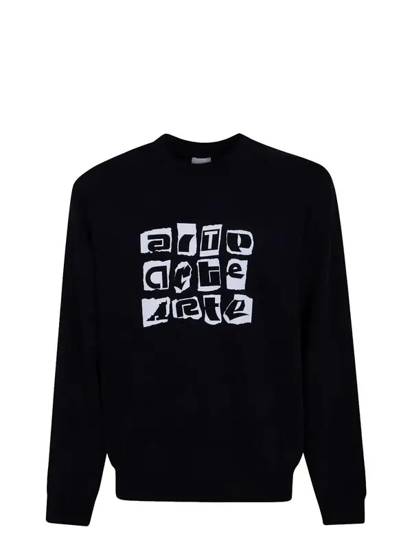 ARTE ANTWERP Multi-logo Crewneck Sweatshirt - Black