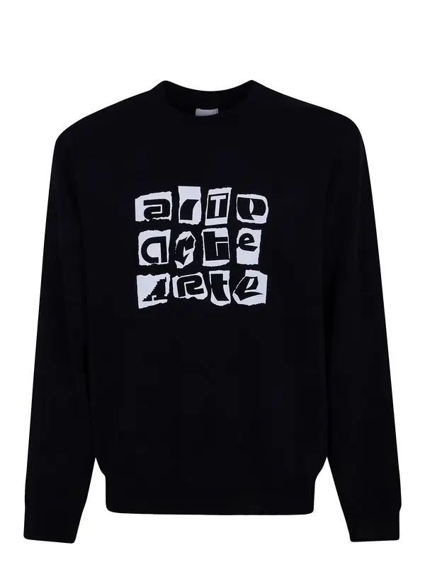 ARTE ANTWERP Multi-logo Crewneck Sweatshirt - Black