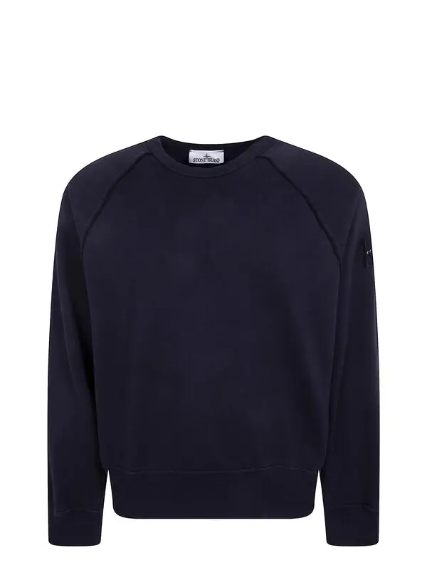 Stone Island Round Neck Sweatshirt - Black