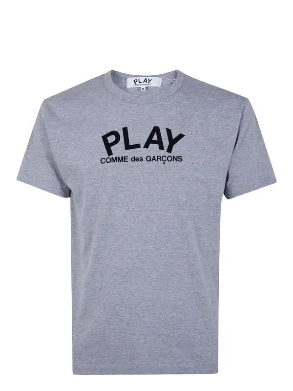 Play Comme Des Garcon Logo Print T-shirt - Gray