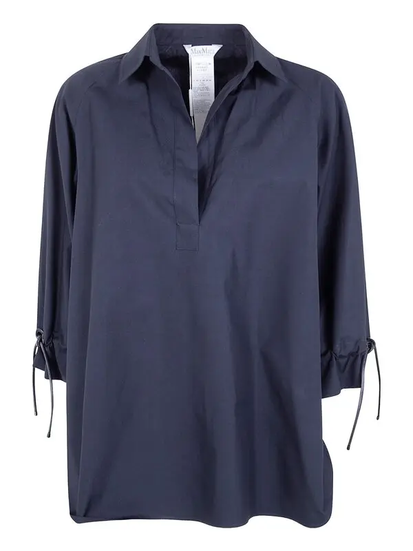 Max Mara Adorini Cotton Popeline Oversized Shirt - Black