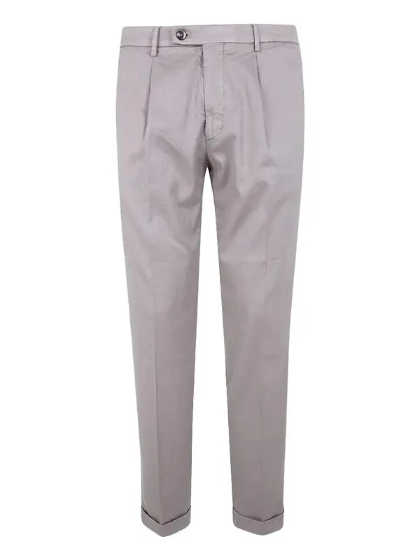 MICHAEL COAL Linen Classic Trousers - Gray