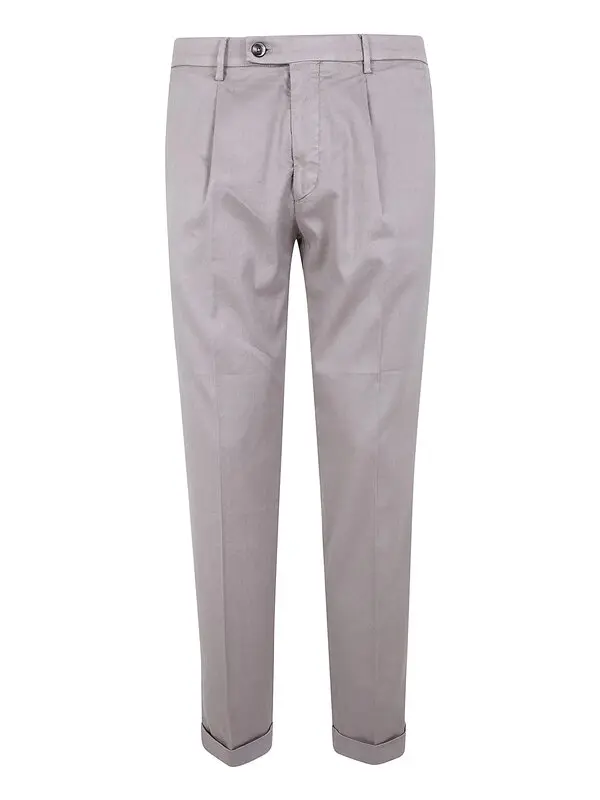 MICHAEL COAL Linen Classic Trousers - Gray