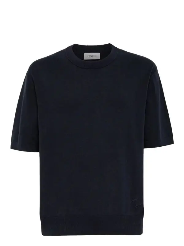 LANEUS Knitted T-shirt - Blue