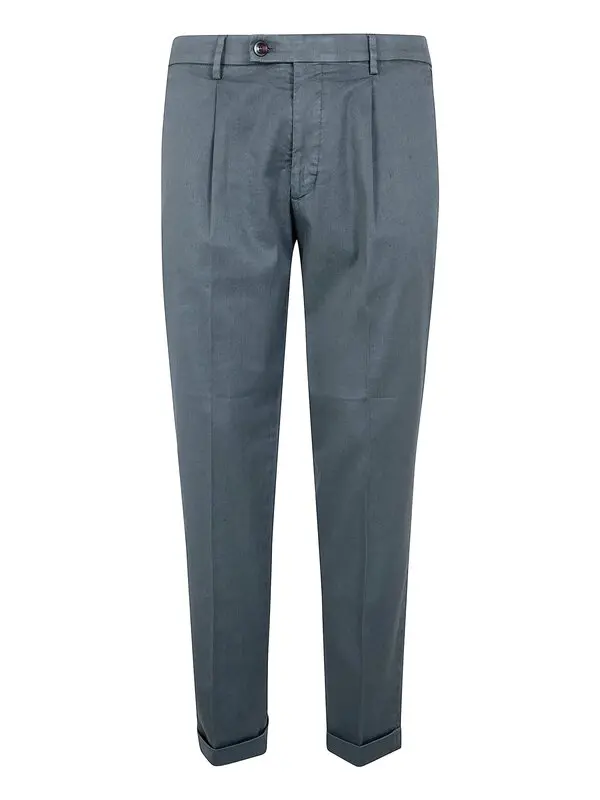 MICHAEL COAL Linen Classic Trousers - Green