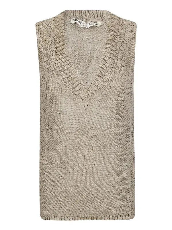 Comme Des Garçons V-neck Gilet - Beige