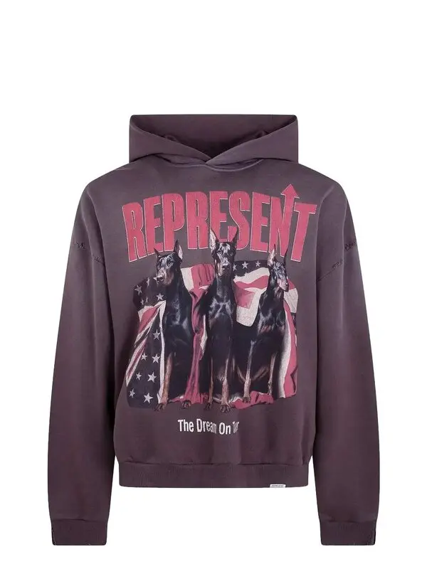 REPRESENT Printed Hoodie - Black