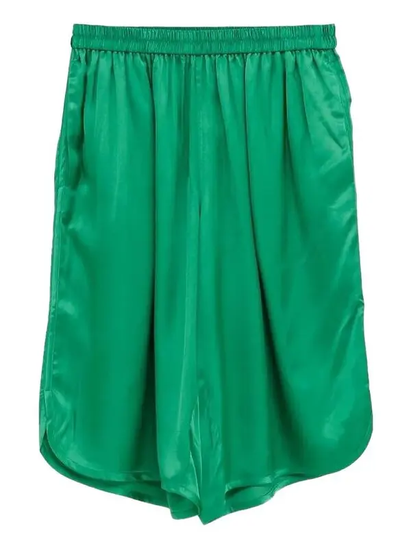 THE FRANKIE SHOP Nelis Satin Bermuda Shorts - Green