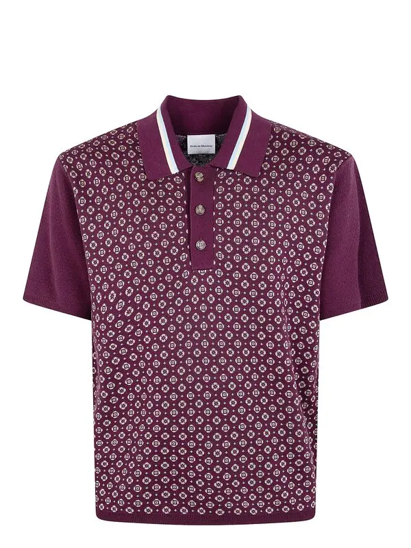 Drole De Monsieur Jacquard Cravate Polo Shirt - Red