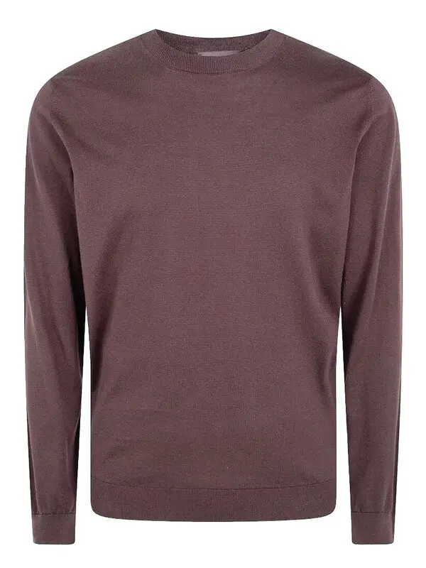 FILIPPO DE LAURENTIIS Long Sleeves Round Neck Sweater - Brown