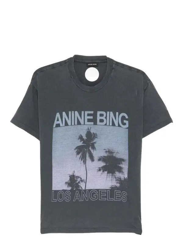 ANINE BING Cade Tee Palms - Gray