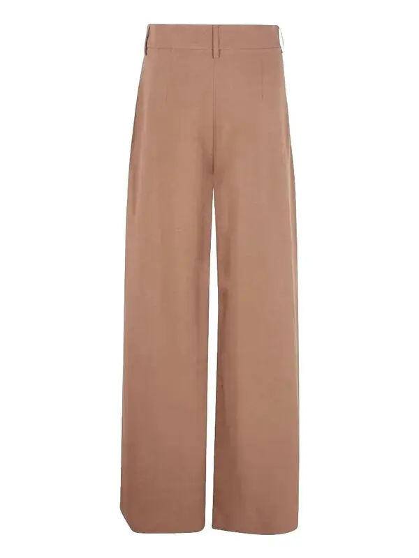 DRHOPE Wide Leg Pince Trousers - Brown