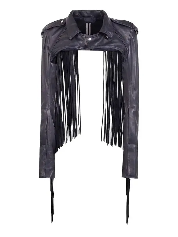 Rick Owens Microbiker Leather Jacket - Black