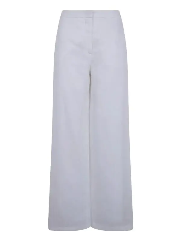 Max Mara Tapioca Linen Classic Trousers - White