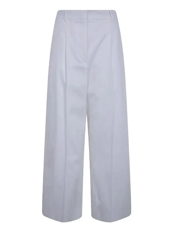 Max Mara Tequila Cotton Wide-leg Trousers - White