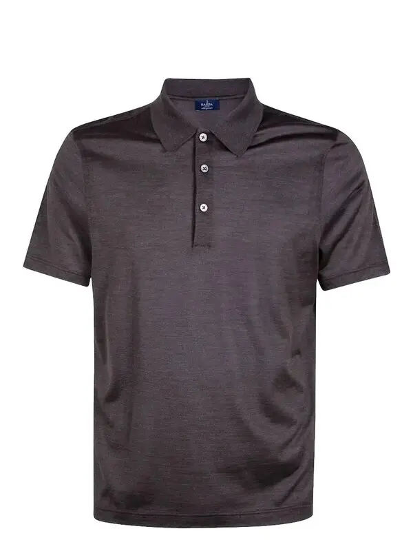 BARBA NAPOLI Silk Polo Shirt - Brown