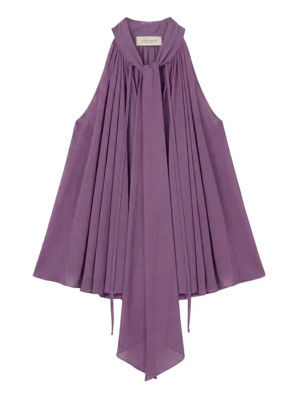 Aiste Hong Tie-neck Halter Blouse - Grape