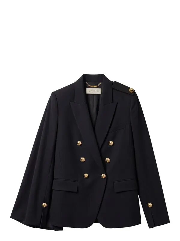 Aiste Hong Sleeve Cape Blazer - Black