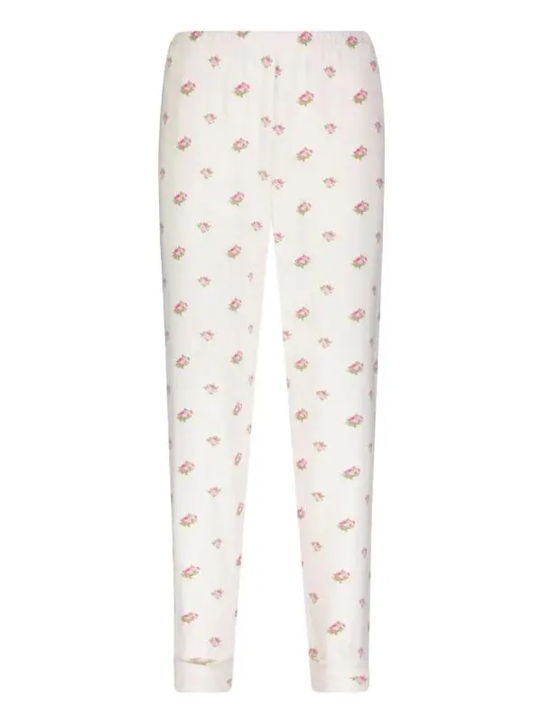 LoveShackFancy England Joggers - Cream Vintage Rose Print