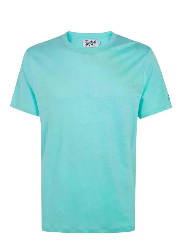 MC2 SAINT BARTH Ecstasea Slub-texture Logo-embroidered T-shirt - Blue