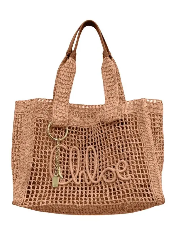 Chloé Raffia Tote Bag - Beige