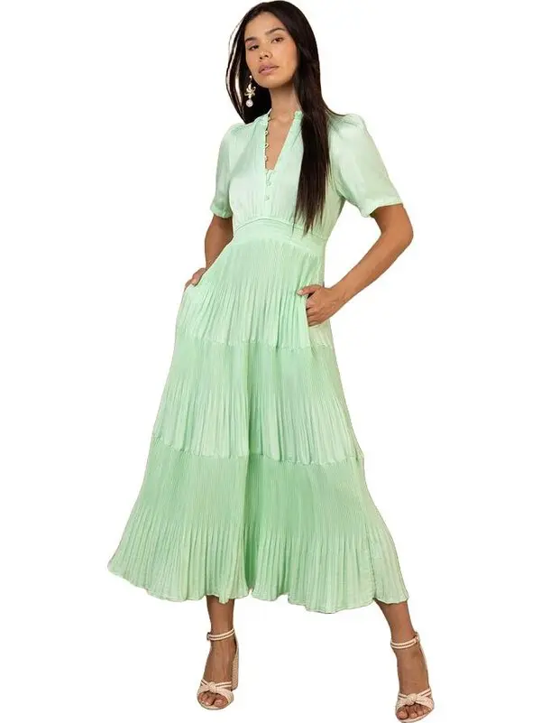 Hale Bob Vale Charmeuse Solid Maxi Dress - Green