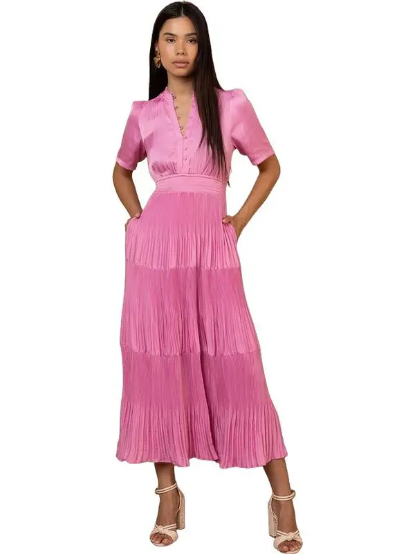 Hale Bob Vale Charmeuse Solid Maxi Dress - Pink