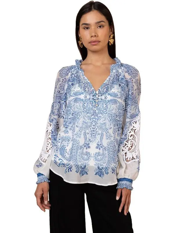 Hale Bob Tali Voile Top - Blue