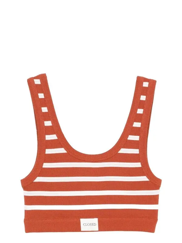 Closed Cotton Bralette Bra - Red
