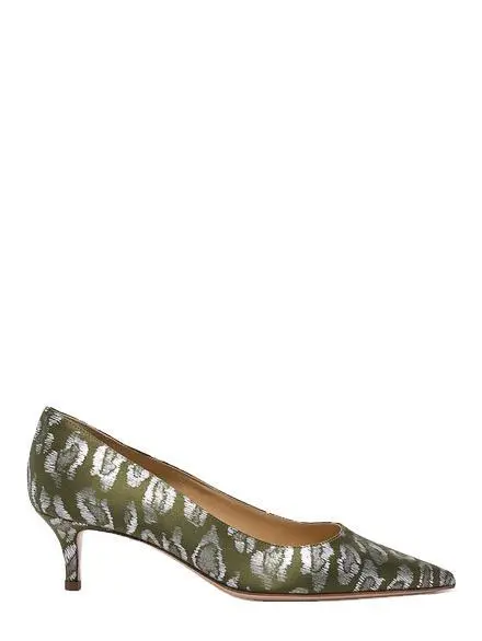 Marion Parke Classic Leopard Kitten Heel Pump - Green
