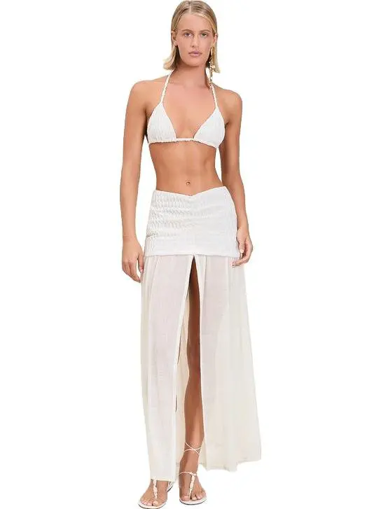 Devon Windsor Florella Maxi Skirt - Neutral / White