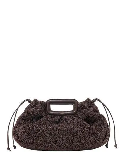 Maje Mipli Bouclé Effect Clutch - Brown