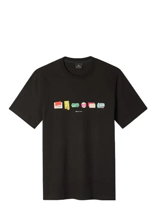 Paul Smith Stickers' Print T-shirt - Black