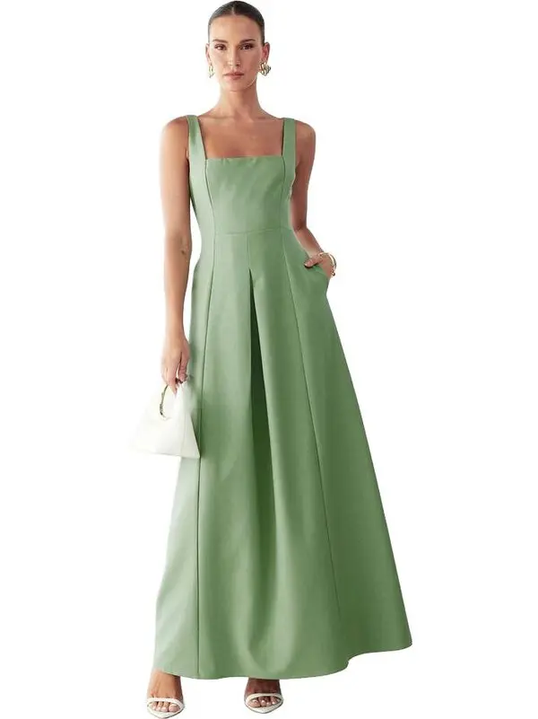 WILLA Leonne Midi A-line Dress - Sage Green