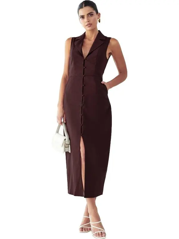 WILLA Barossa Midi Dress - Chocolate