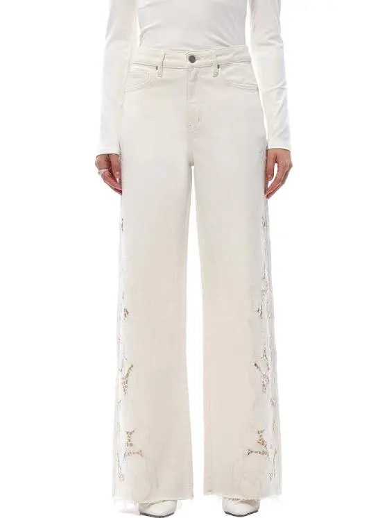 BAYEAS High-waist Wide-leg Jeans - Off-white