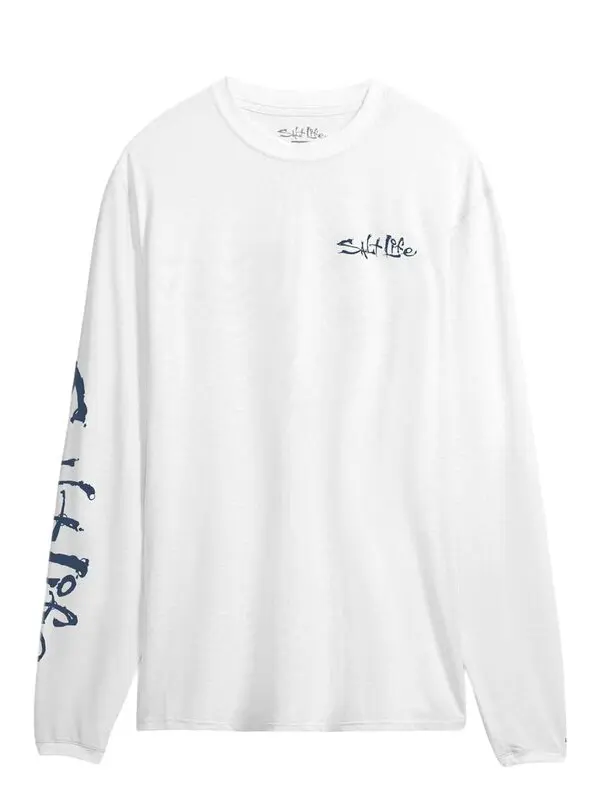SALT LIFE Americana Tuna Long Sleeve Slx Performance Tee - White